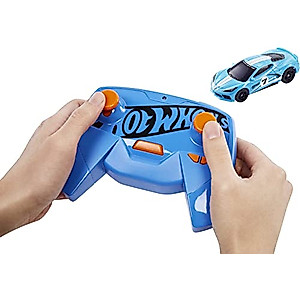 Hot Wheels Rc C8 Corvette in 1:64 Scale, Remote-Control Toy Car with Controller & Track Adapter, Works On & Off Track