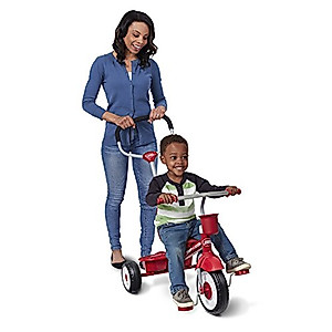 Radio Flyer 4-in-1 Stroll 'N Trike, Red Tricycle for Toddlers Age 1-5, Toddler Bike