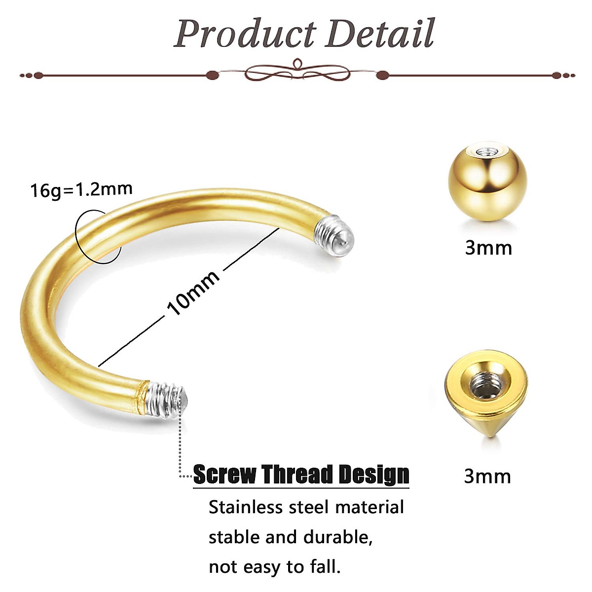 JOERICA 24-30PCS 16G Horseshoe Septum Rings Stainless Steel Nose Circular Barbells Rings Cartilage Tragus Helix Eyebrow Daith Earring Piercings Body Jewelry Ball and Arrow 8mm/10mm
