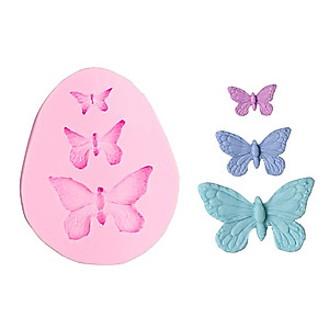 4 Pack Butterfly Molds Silicone Mini Butterfly Fondant Mold Butterfly Chocolate Candy Mold for Cupcake,Sugar Crafts,DIY Polymer Clay and Cake Decorating (butterfly)