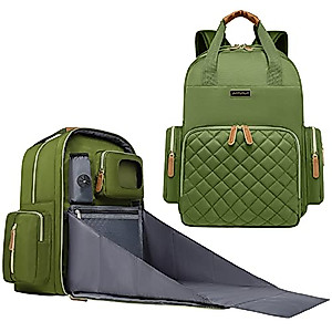 WITSTEP Diaper Bag Backpack with Changing Station, Baby Diaper Bag Organizer for Moms Dads-Diaper Tote Bags for Hospital Stroller Travel Bag for Airplane,Baby Eessentials/Large Capacity,Green