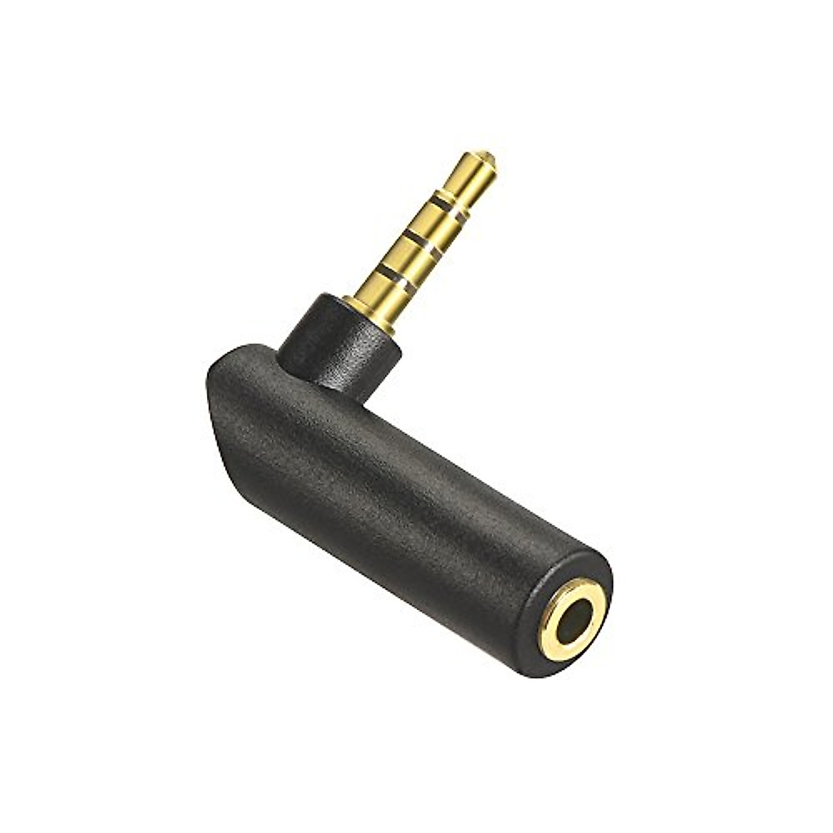 VCE 3.5mm Audio Adapter 90 Degree 5-Pack, Right Angle Adapter Male to Female Gold-Plated Stereo Jack Adapter