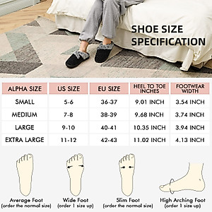 Homitem Fuzzy Slippers for Women Indoor and Outdoor Fluffy Bedroom House Shoes with Arch Support Memory Foam Winter Warm Ladeis Cute Comfy Cozy Black Size 7-8