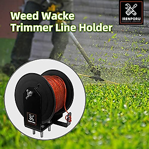 IRENPORU Adjustable Width (4.65"-9.54") Weed Wacker Trimmer Line Holder,Line Spool Rack,Supports 3 & 5 Pound Spools,with Mounting Hardware,for Landscape Trailer Organization Accessories