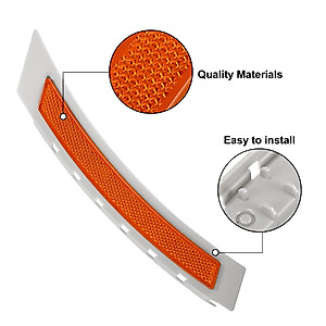 X AUTOHAUX Pair Front Bumper Reflector Side Marker 63147185743 63147185744 for BMW 5 Series 535i 550i 2008-2010 Replace Original Reflector Yellow