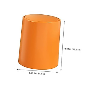 Outanaya Garbage Can Waste Container Desktop Waste Garbage Bin Dog Proofs Trash Bin Vanity Waste Bin Hotel Trash Can Under Desk Trash Can Bathroom Wastebasket Garbage Holder Plastic Orange