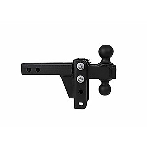 BulletProof Hitches 2.0" Adjustable Medium Duty (14,000lb Rating) 2" Drop/Rise Trailer Hitch with 2" and 2 5/16" Dual Ball (Black Textured Powder Coat)