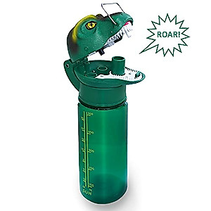 Sun Company RoarBottle T-Rex - Roaring Dinosaur Water Bottle for Kids | Cool Realistic TRex Roar | Spill and Leak-Proof BPA Free Tritan WaterBottle for Children