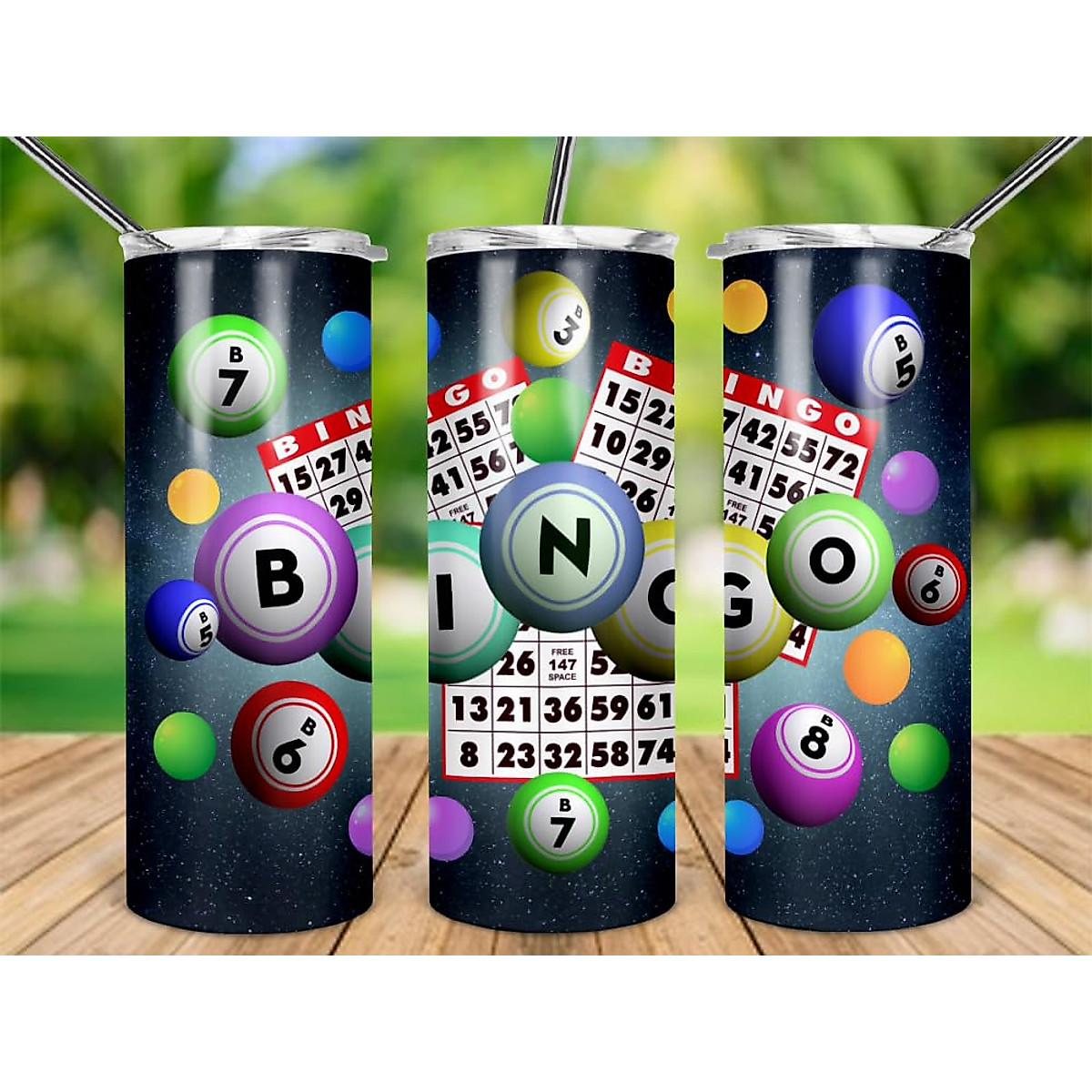 BINGO #1 20oz Stainless Steel Tumbler, Slide Door Lid & Straw Included, Bingo Game Day, Player, Gifts, Keeps Drinks Cold Or Hot