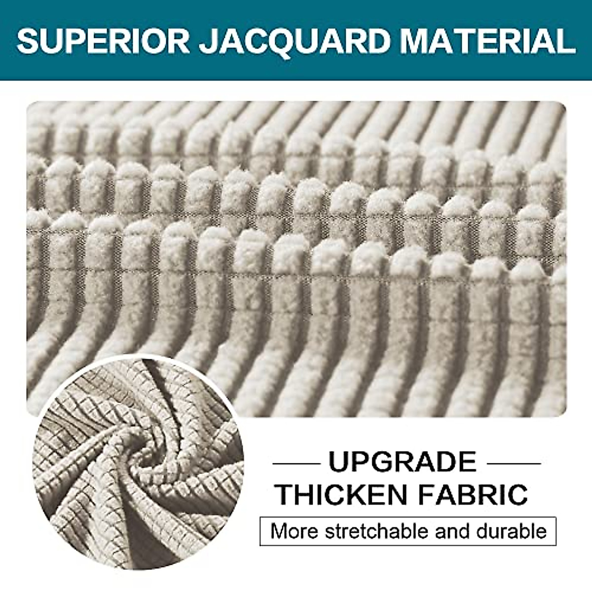 4 Piece Sofa Covers for 3 Cushion Couch Sofa Slipcover Soft Couch Cover for Dogs-Washable Sofa Furniture Covers with 3 Individual Cushion Covers, Feature Jacquard Fabric (3 Cushion Sofa, Island Fossi)