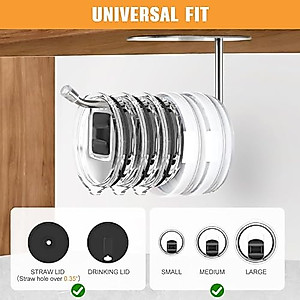 2 Pack Hat Organizer Hat Rack for Baseball Caps Wall Mount, Tumbler Lid Organizer, Kitchen Utility Hooks under Cabinet, Hat Hanger Cup Lid Holder Self Adhesive No Drilling for Door Closet Wall