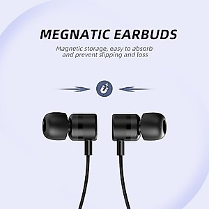 EP-06 Metallic Wired Earphones in-Ear Earbuds, Headset with Build-in Microphone Noise Isolating Headphone with 3.5mm Jack Long Cord 10mm Large Drivers HD Bass Audio for Music Podcast and More