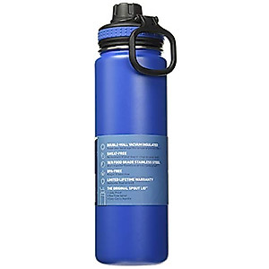 Takeya Actives Insulated Stainless Steel Water Bottle with Spout Lid, 24 Ounce, Bluestone & Originals Vacuum Insulated Stainless Steel Water Bottle, 24 Ounce, Navy