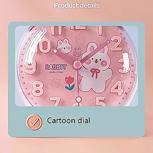 HEGZA Analog Alarm Clock Loud Alarm Clock for Bedrooms, Analog Alarm Clock, Small Alarm Clock, Cute Design for Kids, Battary Operation, 4 inch Kids Alarm Clocks (Color : B)