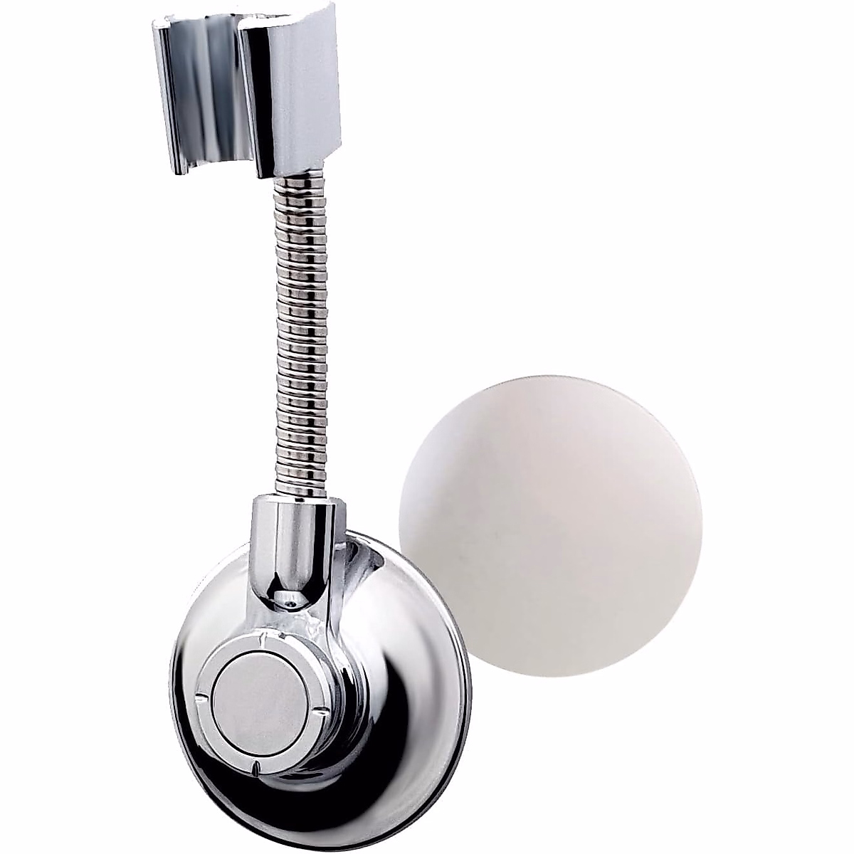 BathBeyond Adjustable Shower Head Holder - Universal Wall Mount with Flexible Vacuum Suction Cup & Adhesive Sticker, Easy Installation for Handheld Showers No-Drill Shower Accessory Shower Head Stand