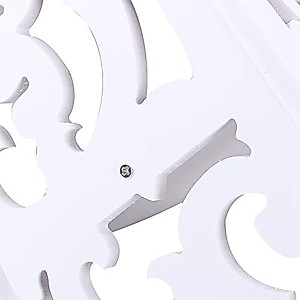 Yosoo Corner Shelf, 2 Tier Wall-Mounted Carved Home Bathroom Corner Shower Storage Shelf White Corner Display Rack