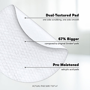 Stridex XL Face & Body Pads, 90 Count, Maximum Strength, Facial Cleansing Wipes, Alcohol-Free Face Pads, Acne Treatment for Face & Body, Dual Textured Pads, Smooth Application