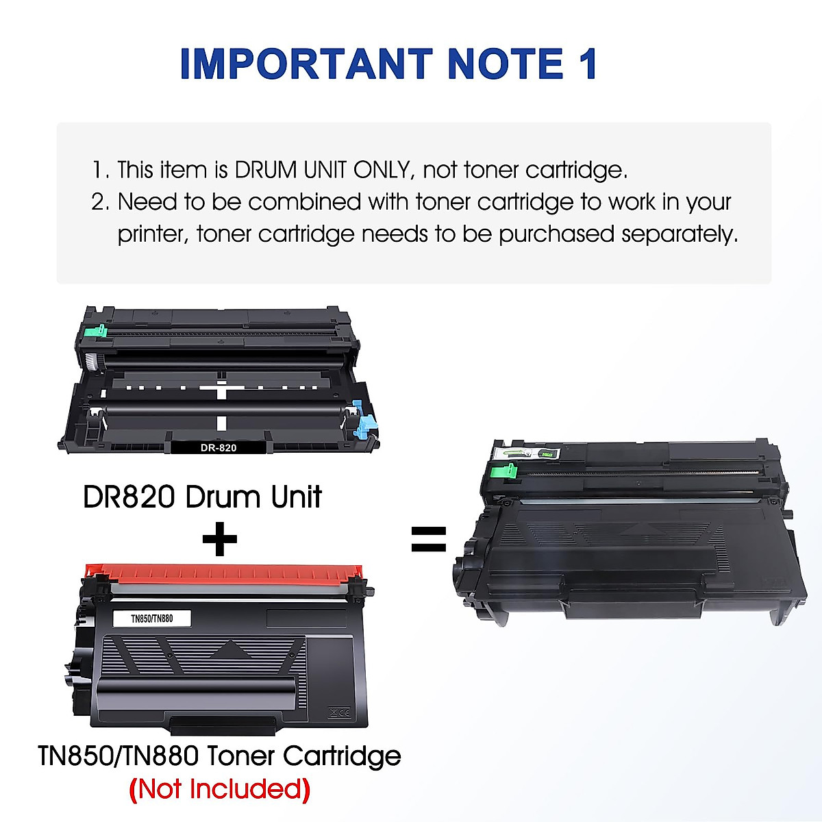 Toner Bank Compatible Drum Unit Replacement for Brother DR820 DR-820 DR 820 for Brother MFC-L5850DW HL-L6200DW HLL6200DW L6200DW MFC-L5900DW MFC-L5700DW HL-L5200DW L5200DWT Printer Drum Unit 2PK
