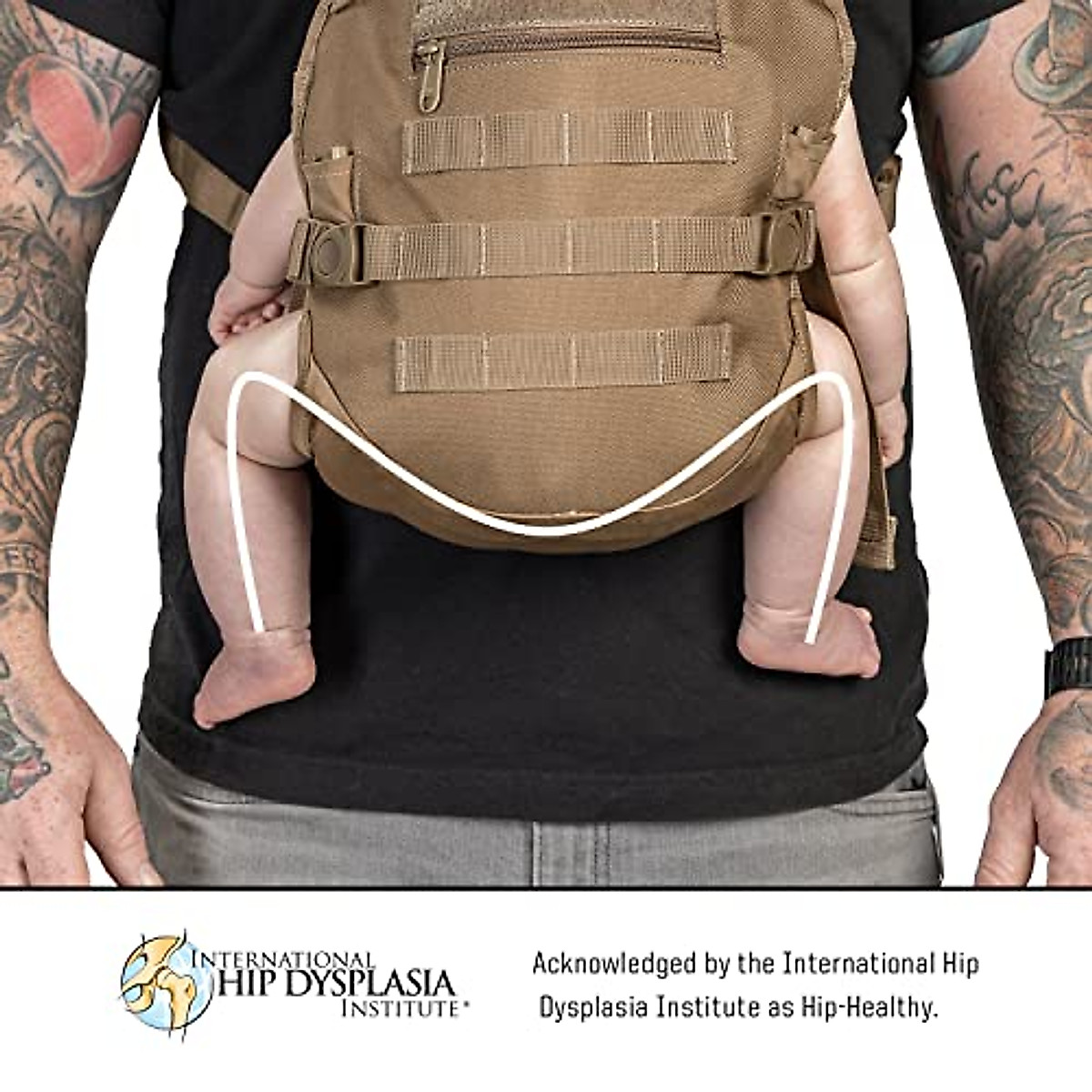 TBG - Mens Tactical Baby Carrier for Infants and Toddlers 8-33 lbs - Compact (Black Camo)