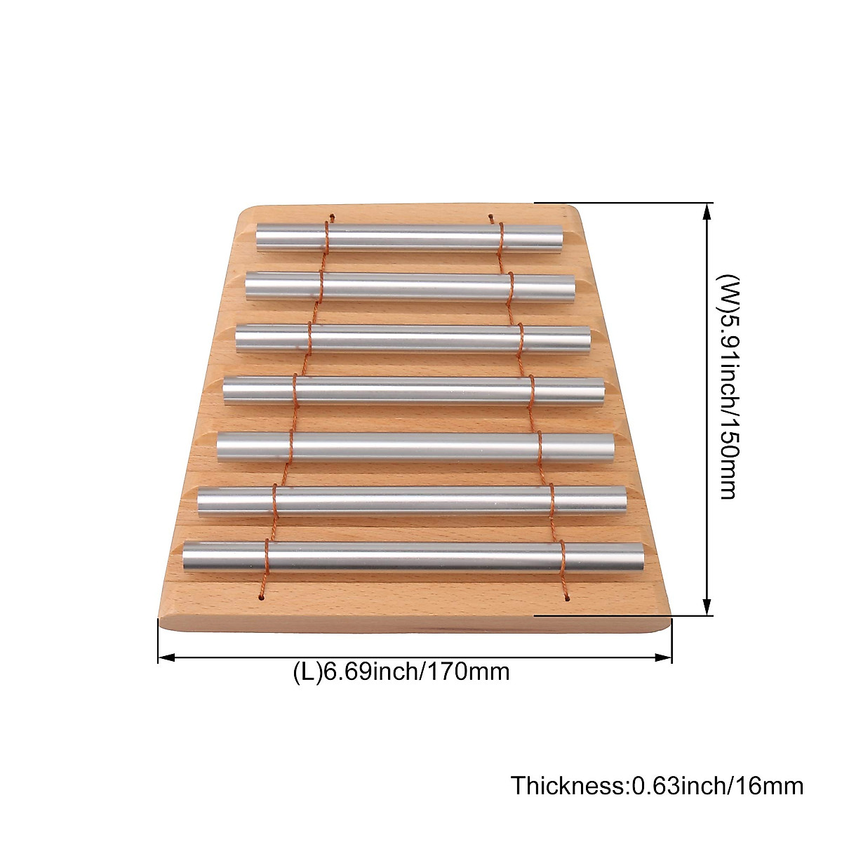 Yibuy 7 Tone Wooden Chime Eastern Energies Meditation with Wooden Mallet and 7 Tube