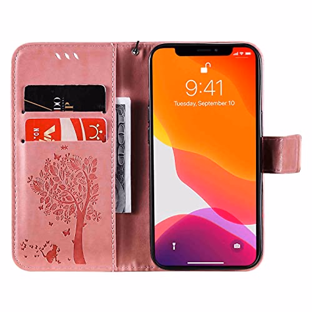 Fansipro Phone Cover Wallet Folio Case for Sony Xperia 1 III, Premium PU Leather Slim Fit Cover for Xperia 1 III, 2 Card Slots, Exactly fit, Pink
