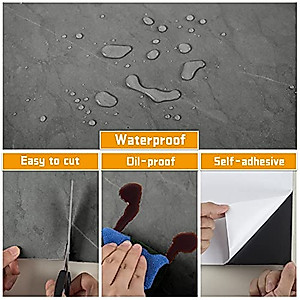 CHICHOME Gray Peel and Stick Floor Tile Matte Marble Vinyl Flooring Waterproof Self Adhesive Wall Tiles for Interior Wall Décor 12'' x12'' Removable Flooring Tiles for Bathroom Kitchen Floor 6PCS