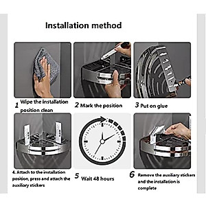 Hyuxinmy Bath Corner Shower Shelves Adhesive Caddy, Adhesive Bathroom Shelf Wall Mounted, No Drilling Kitchen Racks Shower Organizer Basket, Storage for Bathroom Kitchen (2silvery)