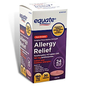 Equate - Allergy Relief - Fexofenadine 180 mg, 30 Tablets (Compare to Allegra Allergy)
