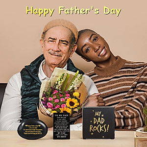 Father's Day Gifts, Gifts for Dad, Birthday Gifts for Dad, Dad Birthday Gifts Wallet Card, Engraved Rock with Words, Rare Unique Gift for Your DAD, Your HERO.