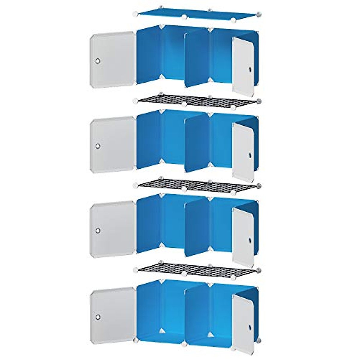 YOZO Cube Storage Organzier Portable Closet Wardrobe Bedroom Dresser (28x14x56 inches) Portable Closet Cube Shelf Armoire Pantry Cabinet, 8 Cubes, Pink