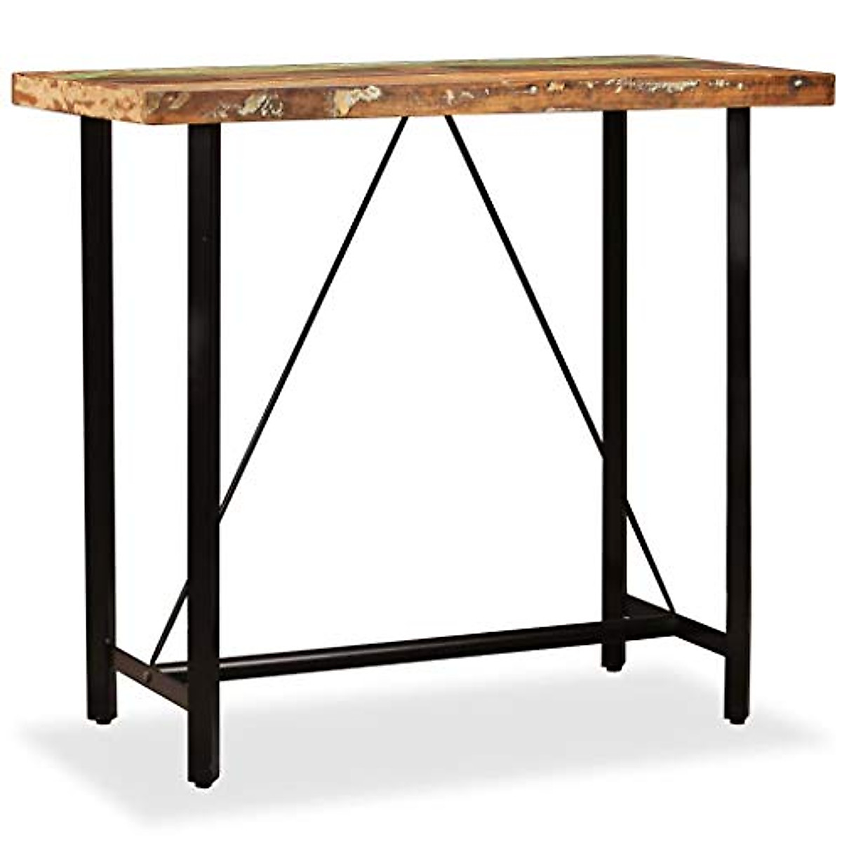 AJSEOYBS Dining Table Mid-Century Vintage Kitchen Table for Person for Dining Room Balcony Cafe Bar,Bar Table Solid Reclaimed Wood 47.2"x23.6"x42.1"