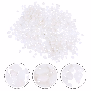 balacoo 1 Pack Fish Tank Rocks Clear Vase Stuffing Gemstone Tank Gravel Socking Stuffers Fish Tank Rock Decor Fish Tank Accessories Naturales Bulk Glass White Plant