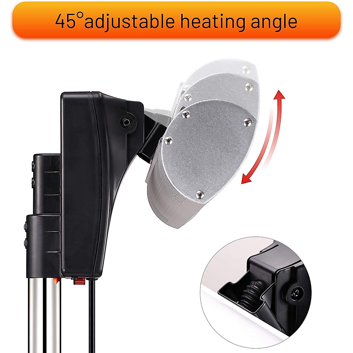 Antarctic Star Infrared Patio Heater, Freestanding Indoor/Outdoor Garden Heater, Adjustable Height & Angle,Remote Control IP65 Rated,Quiet Operation,Energy saving,Quick Heating in 3s, 1500W with ETL