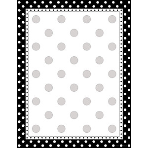 Barker Creek Get Organized Office Kit, Black & White Dot, 12 Coordinating File Folders printed on 14pt stock, 50 Sheets of Colorful Computer Paper, and 45 Versatile Self-Adhesive Labels/Name Tags(136)