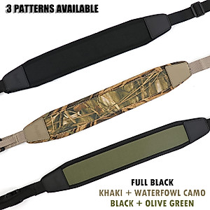 HUNTPAL 2 Point Gun Sling for Rifle Shotgun Corssbow, Length Adjustable Comfortable Neoprene Padded Shoulder Strap Hunting Sling w/o Swivels, Classic Airsoft Crossbow Gun Strap with Thumb Hole