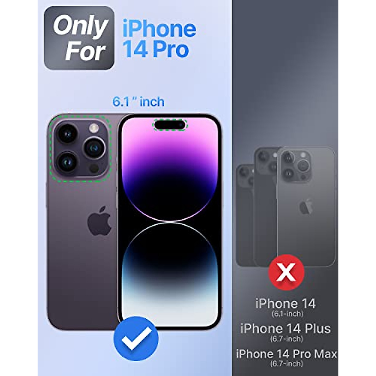 Silverback for iPhone 14 Pro Case with Stand, Phone Case with Camera Cover, Shockproof DustProof Cover for iPhone 14 Pro - Clear