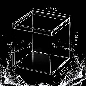8 Pieces Clear Acrylic Plastic Square Cube Jewelry Box Mini Storage Box Mini Square Containers with Lids Storage Candy Box for Candy Pill and Tiny Jewelry (3.3 x 3.3 x 3.3 Inch)
