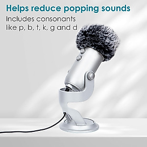 YOUSHARES 2PCS Blue Yeti Pop Filter for Blue Yeti Microphone, Yeti Foam Windscreen with Dead Cat Blue Yeti Mic Cover for Yeti Mic and Blue Yeti Pro USB Microphone