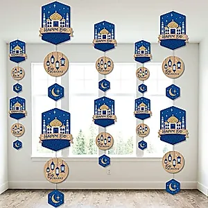 Big Dot of Happiness Ramadan - Eid Mubarak Party DIY Dangler Backdrop - Hanging Vertical Decorations - 30 Pieces