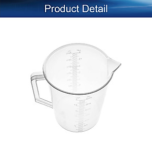 Heyiarbeit Measuring Cup 3000ml PP Plastic Graduated Beaker Transparent for Lab Kitchen Liquids 1pcs