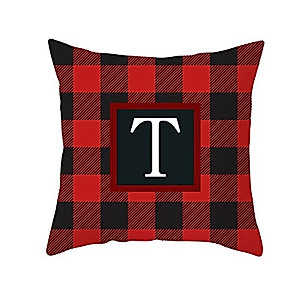 TUNKENCE Christmas Decorations Pillow Covers Merry Christmas Throw Pillow Covers Classic Buffalo Plaid Snow Home Winter Pillow Covers for Sofa Couch Winter Holiday Home Decor,18X18 Clearance