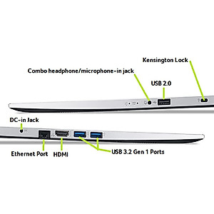 acer Aspire 1 A115-32-C96U Home & Student Slim Laptop (15.6" FHD, Intel Celeron N4500, 16GB RAM, 256GB SSD, UHD Graphics) 1-Year Office 365, Ethernet, Wi-Fi, Webcam, IST HDMI, Win 11 Home, Silver