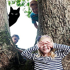 XHSP 2 Pieces Cat Statue Art Decor Garden, Black Cat Silhouette Décor Animals Shape Yard Decoration Art Decoration for Yard Lawn, Garden, Pathway, Outdoor (Cat)