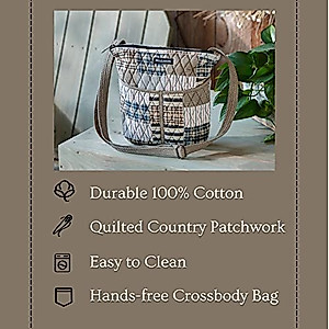 Bella Taylor Ashmont Hipster Quilted Cotton Country Patchwork Crossbody Purse with Pockets