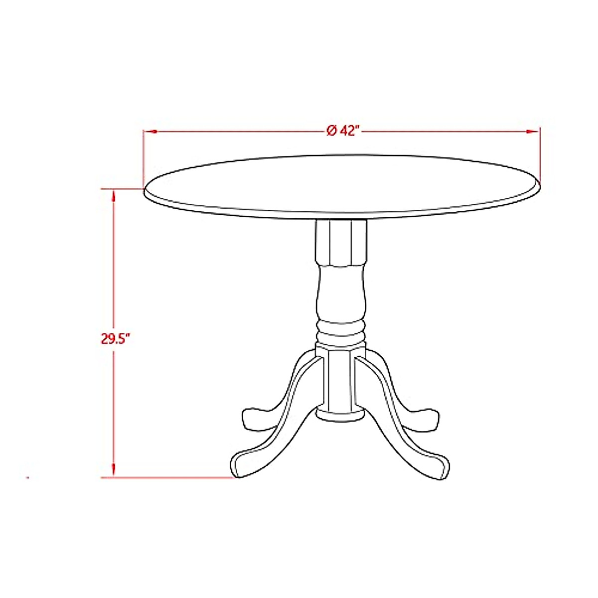 East West Furniture DMAB3-OAK-55 3 Piece Dining Table Set Contains a Round Dining Room Table with Dropleaf and 2 Oasis Blue Faux Leather Parsons Chairs, 42x42 Inch, Oak