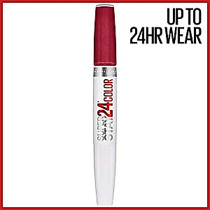 Maybelline Super Stay 24, 2-Step Liquid Lipstick Makeup, Long Lasting Highly Pigmented Color with Moisturizing Balm, All Day Cherry, Red, 1 Count