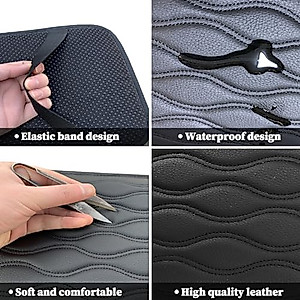 Osilly Car Center Console Cover, PU Leather Waterproof Armrest Storage Box Mat, Soft Non-Slip Auto Armrest Seat Box Protector, Car Interior Accessories for Most Vehicle, SUV, Truck (Beige)