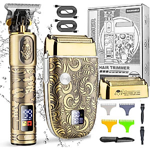 Suttik Electric Razor Foil Shavers Hair Clippers for Men, Beard Trimmer and Electric Shaver for Men Face, Bald Head Shavers with Replacement Blade, Waterproof, Gift for Men