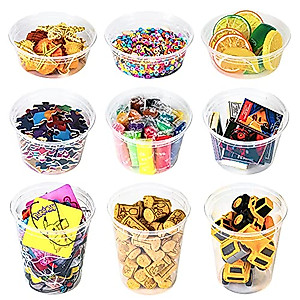 NutriBox [44 Pack] Three Sizes Food Storage Plastic Deli Containers with Airtight Lids 8 oz, 16 oz, 32 oz, BPA Free, Reusable, Microwaveable, Dishwasher, Freezer Round Clear Takeout Containers