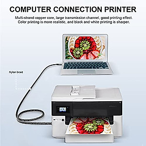 MOSWAG USB Printer Cable 5FT/1.5Meter Scanner Cable USB Printer Cord Type A to Type B Durable USB 2.0 Scanner Cord High Speed for HP,Canon,Dell,Epson,Lexmark,Xerox,Brother,Samsung and More